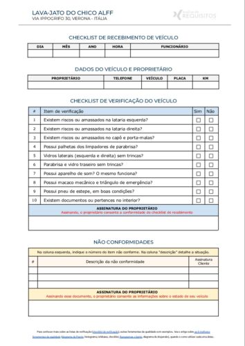 Modelo e exemplo de checklist de verificação de qualidade (pdf): Modelo e exemplo de checklist de verificação de qualidade (pdf):